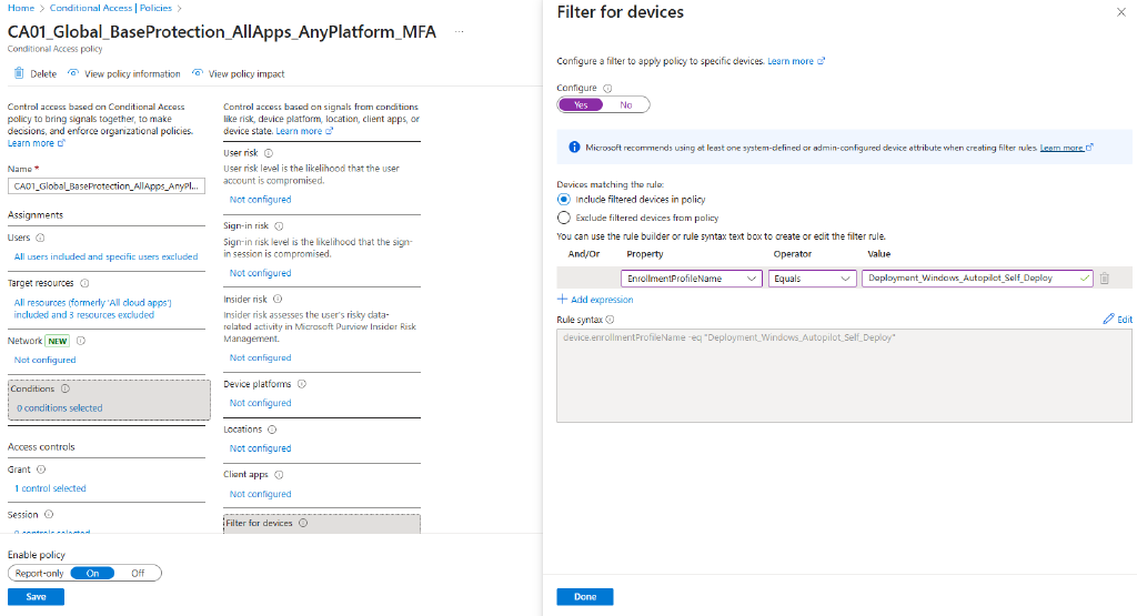 Conditional Access and MFA on Shared Windows Devices with Intune