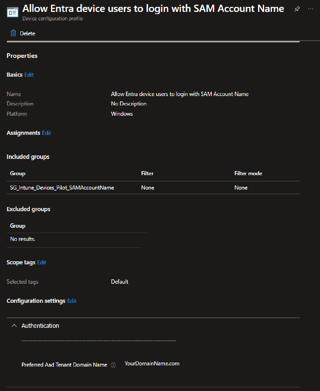 Sign into an Entra join device with only the SAM account name instead ...